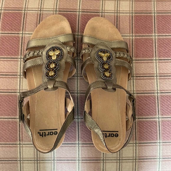 Earth | Shoes | Metallic Jeweled Sandals | Poshmark
